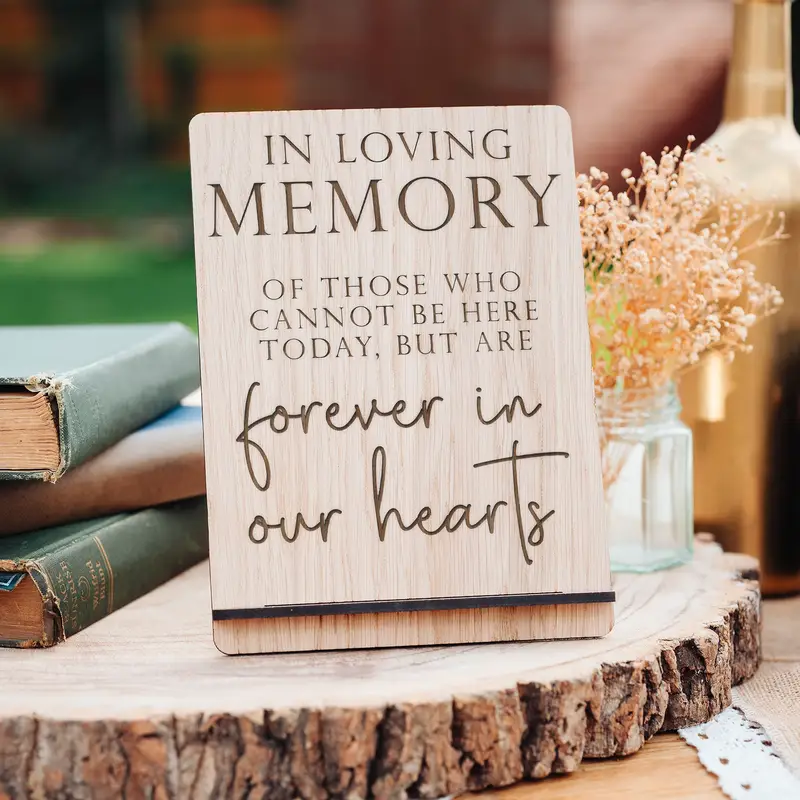 Wedding Memorial Sign - Oak Rustic Table Sign